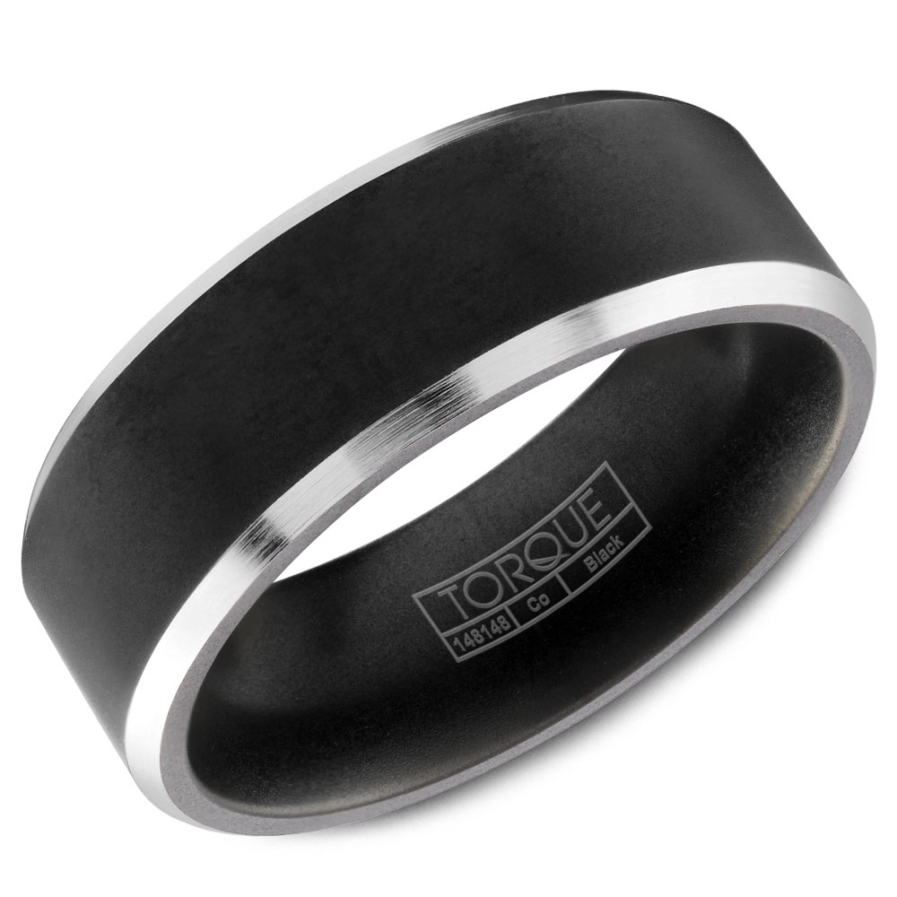 A Black Cobalt Torque Band With White Cobalt Edges. - CBB-7003